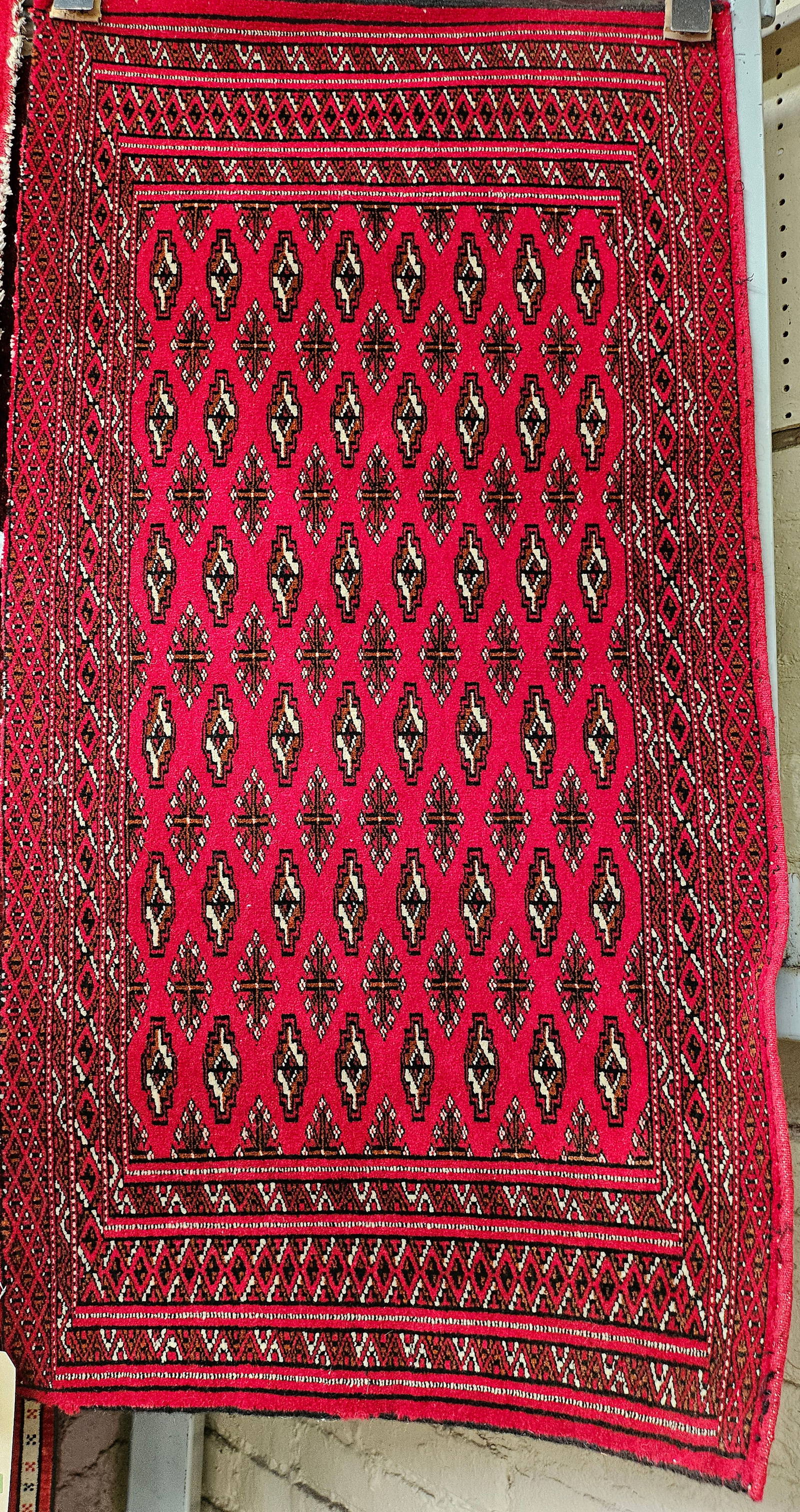 1' 11" X 3' 7" Red Turkoman Style Rug Or Bag Face. Auction