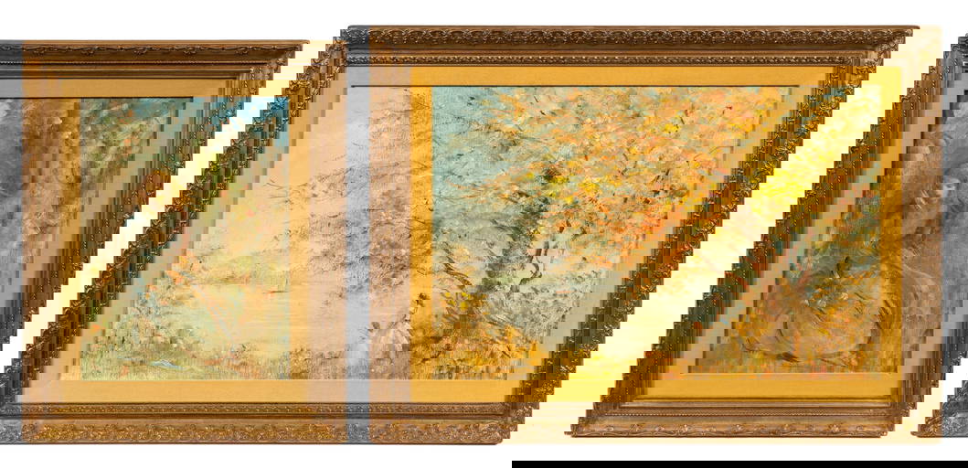 2 Impressionist Paintings By Elizabeth Van Court.