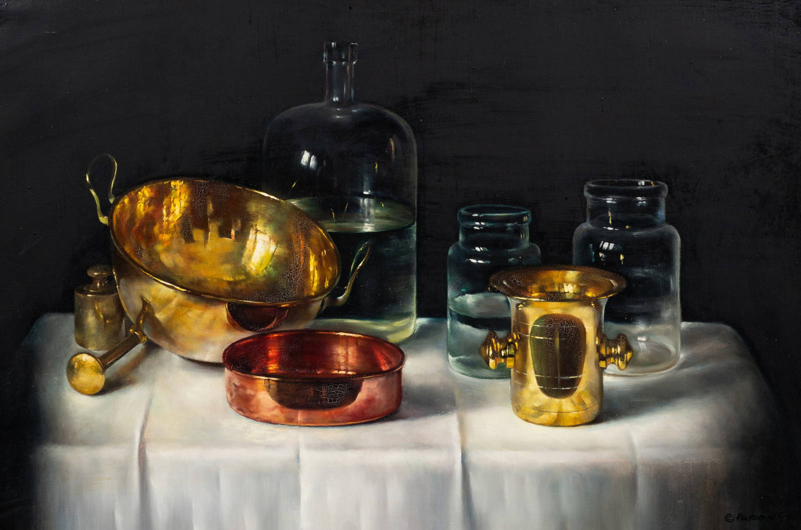 Large Still Life Painting By Gyula Paksy. Auction