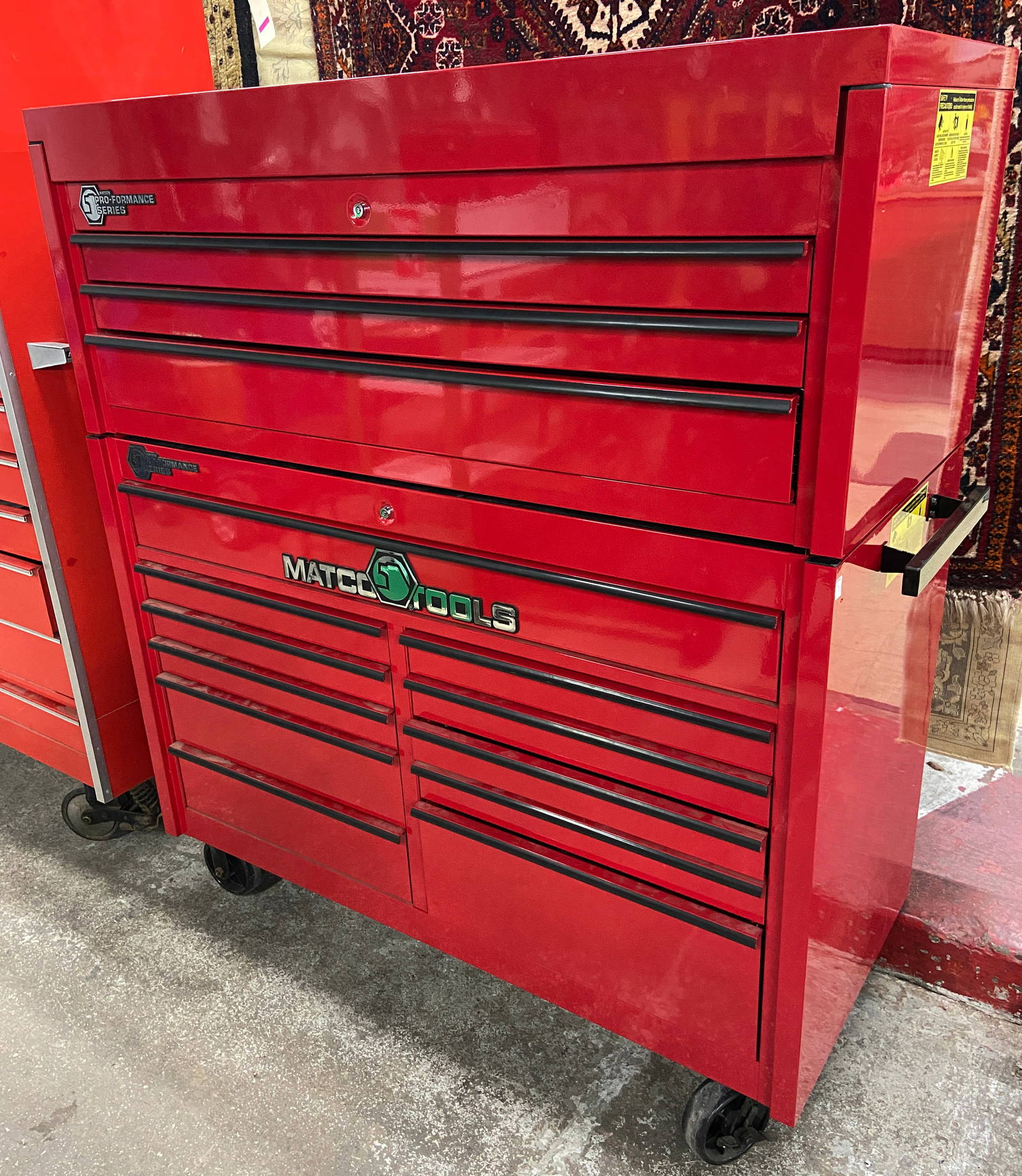 Matco Tools Fire Red/black Top And Bottom Chests. Auction