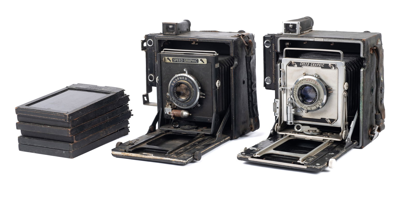 Two 4x5 Vintage Graflex Speed Graphic Cameras. Auction