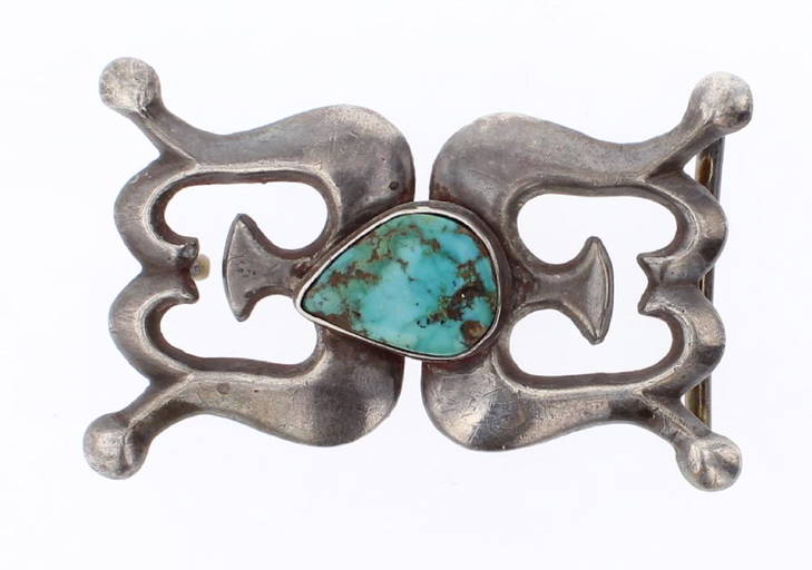 Turquoise Sand Cast Belt Buckle