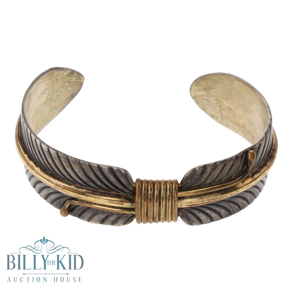 Old Pawn Lee Bennet 12k Gold Filled Feather Bracelet