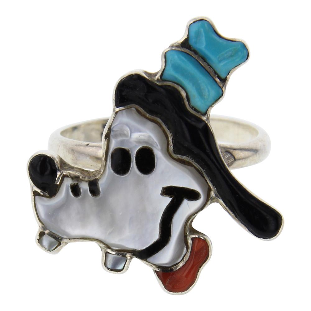 Vintage Inlay Mother Of Pearl Goofy Ring