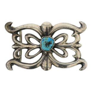 Turquoise Sand Cast Belt Buckle