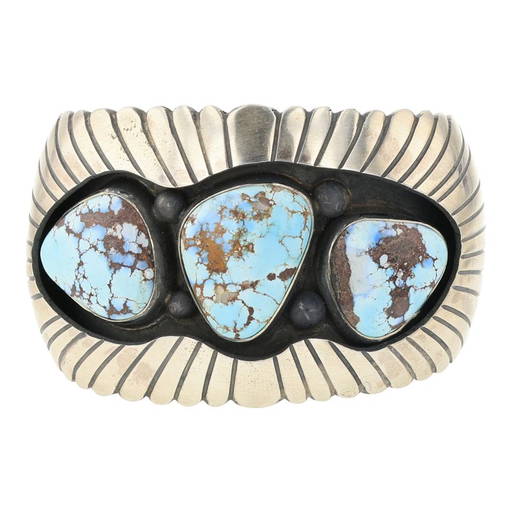Daniel Benally Golden Hill Turquoise Shadowbox Cuff Bracelet