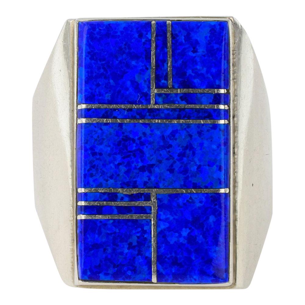Wilbert Grey Synthetic Opal Inlay Men's Ring Auction