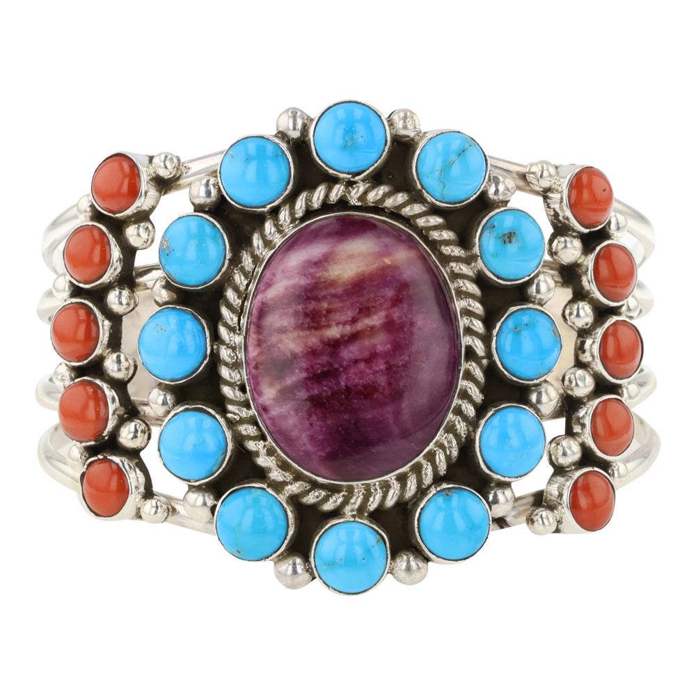 Joe Tso Kingman Turquoise Mediterranean Coral & Spiny Oyster Cluster ...