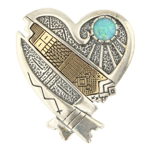 Roderick Tenorio Santa Domingo Pueblo 14k Gold & Sterling Silver ...