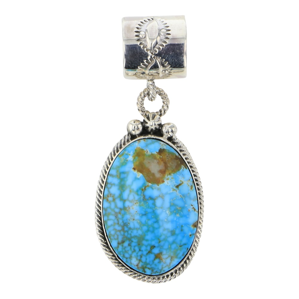 Navajo Water Web Kingman Turquoise Pendant Auction