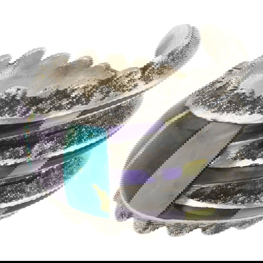 Michael Little Elk (1950-2012; Lakota) Turquoise Sugilite & Opal Inlay ...