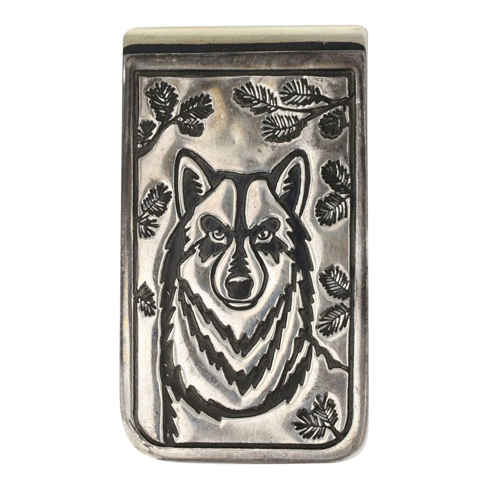 Navajo Plain Silver Wolf Money Clip - Apr 27, 2025 | Billy The Kid ...