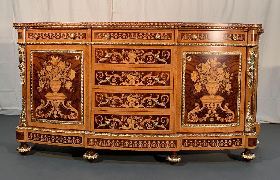 Kremlin Collection, Italian Exotic Wood Inlay Sideboard
