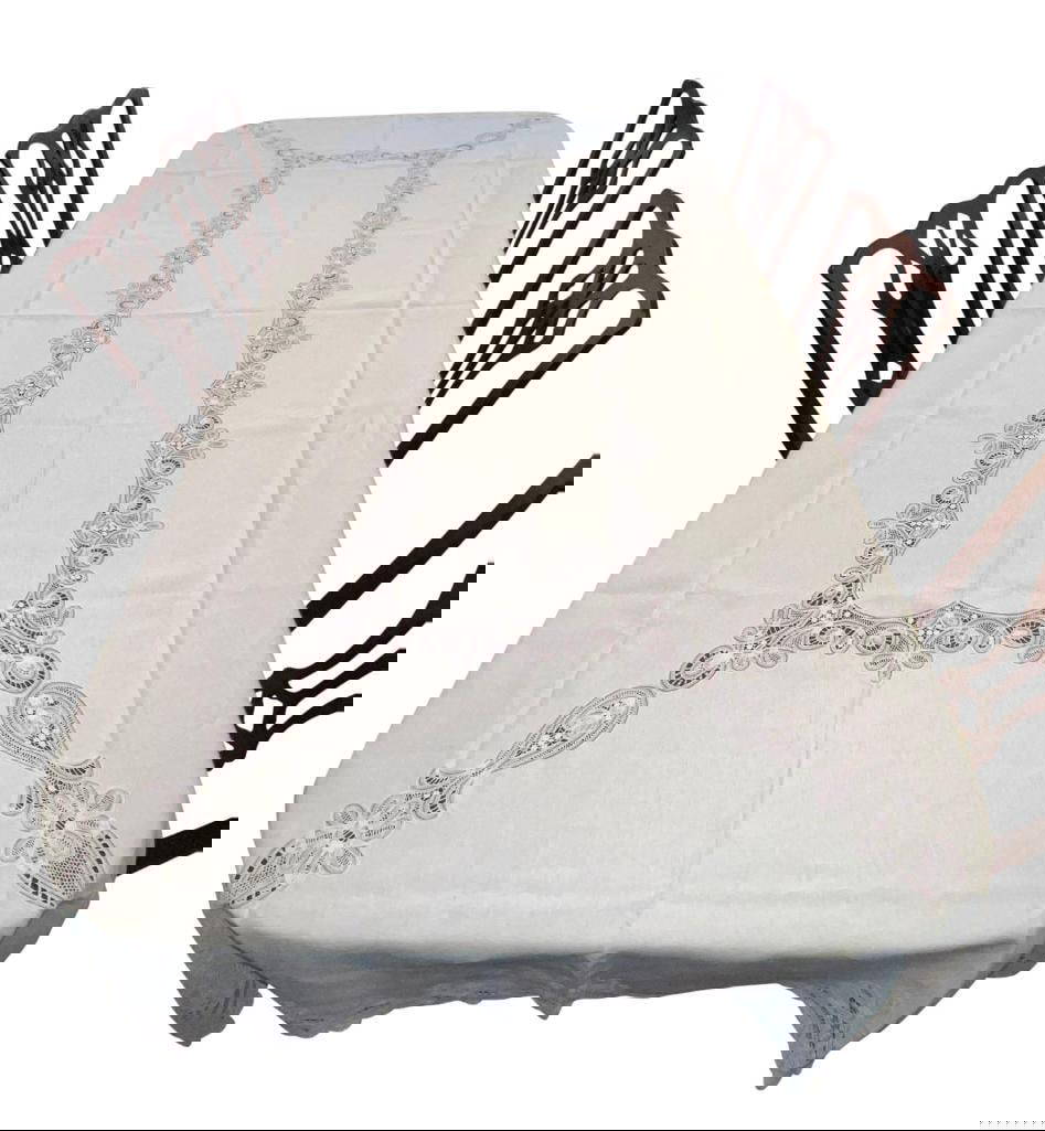 Rare Find, Premium Late 1800's European Linen Hand Made Tablecloth And ...