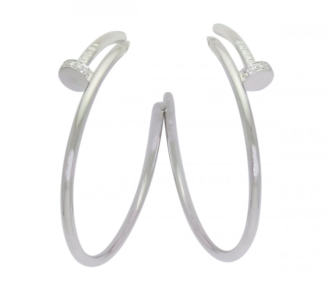 Cartier Juste Un Clou 18k White Gold Diamond Hoop Nail