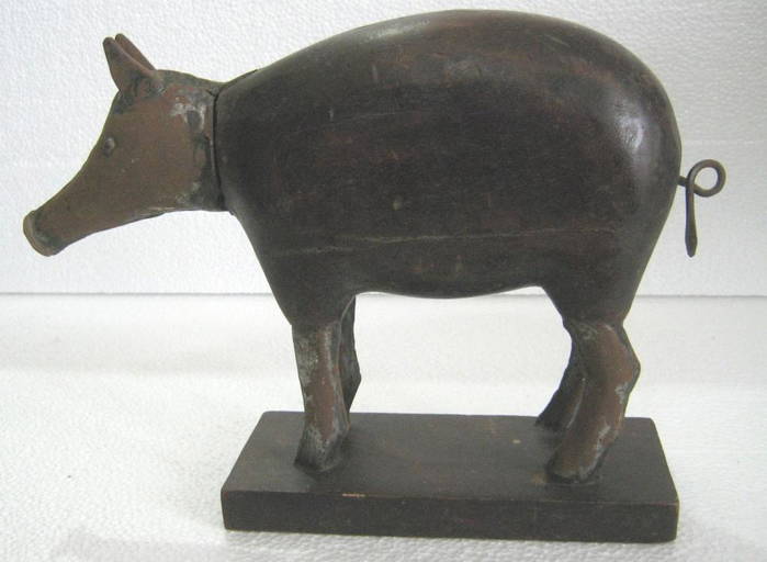 Iron And Wood Pig Trade Sign , Store Display Sign