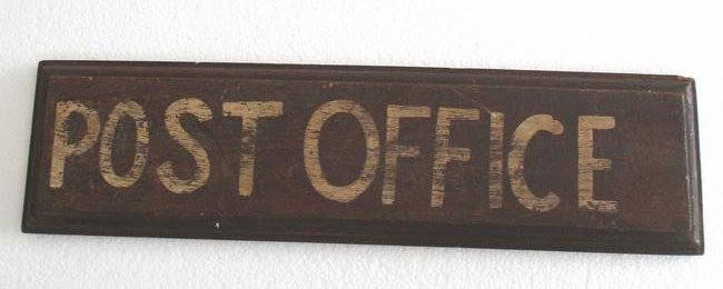 Wooden Name Plate " Post Office