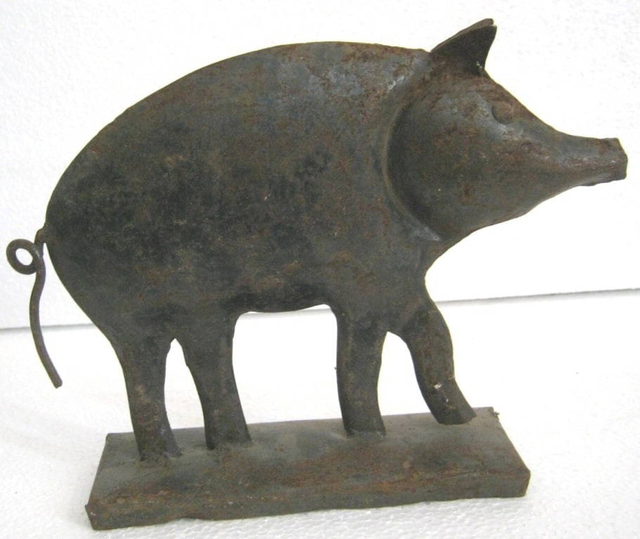 Iron Pig Trade Sign , Store Display Advertisement Sign Auction