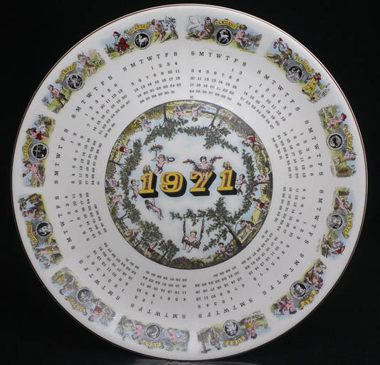 Wedgwood Calendar Plate 1971 Collectors Display / Wall Plate