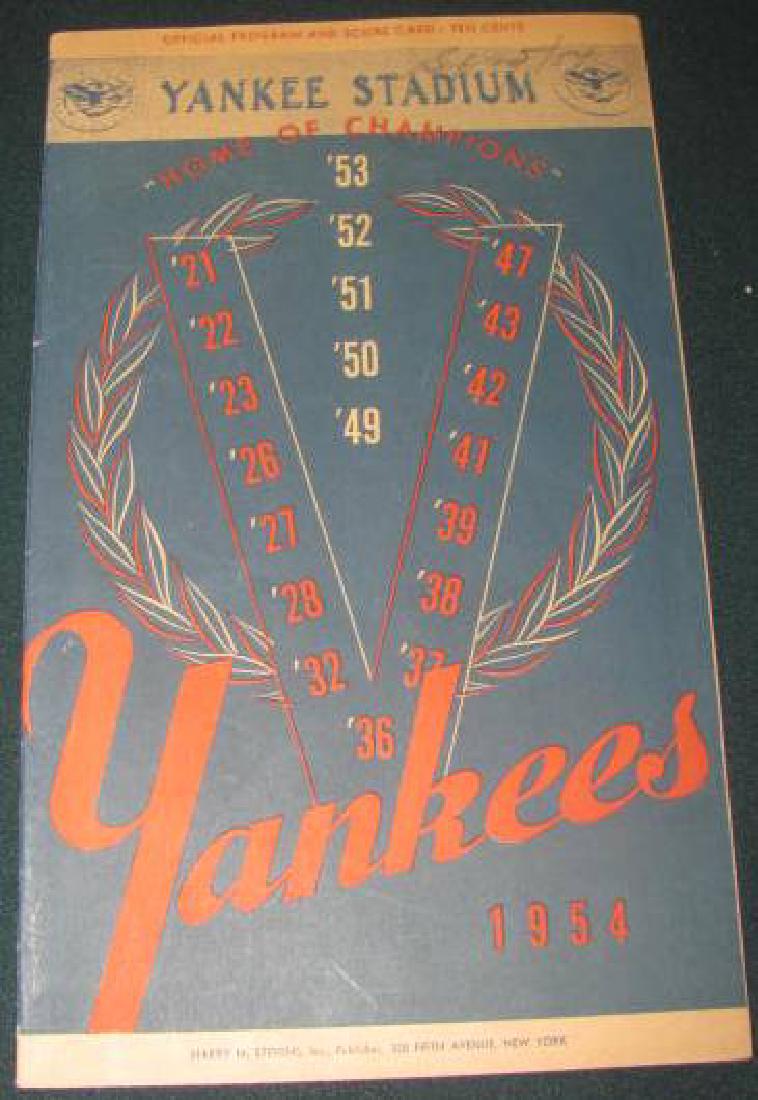 1954 New York Yankees Program
