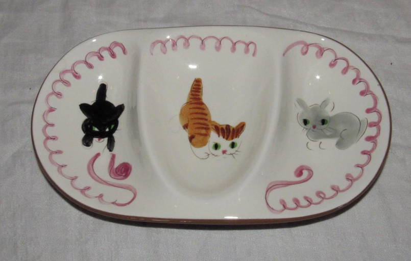 Stangl Cats Divided Dish