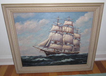 H. Gailey Seascape Oil Painting