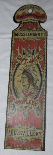 Musselman & Co. Capt Jack Triplets Tobacco Indian Sign