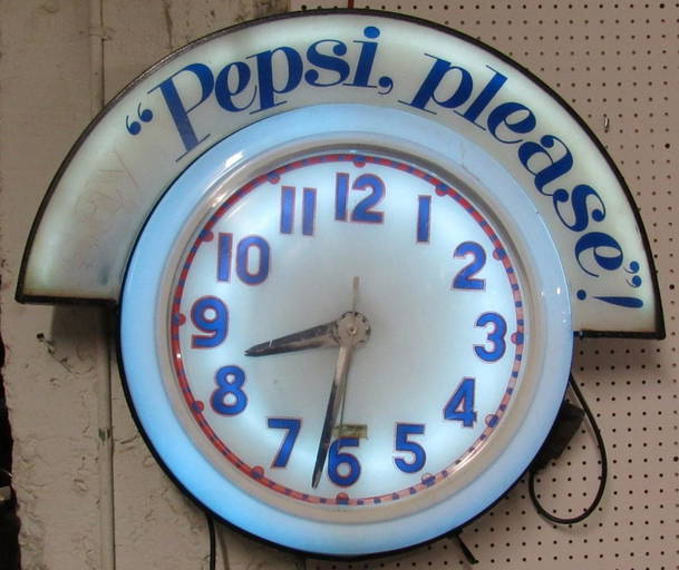 Pepsi Neon Lighted Wall Clock / Sign