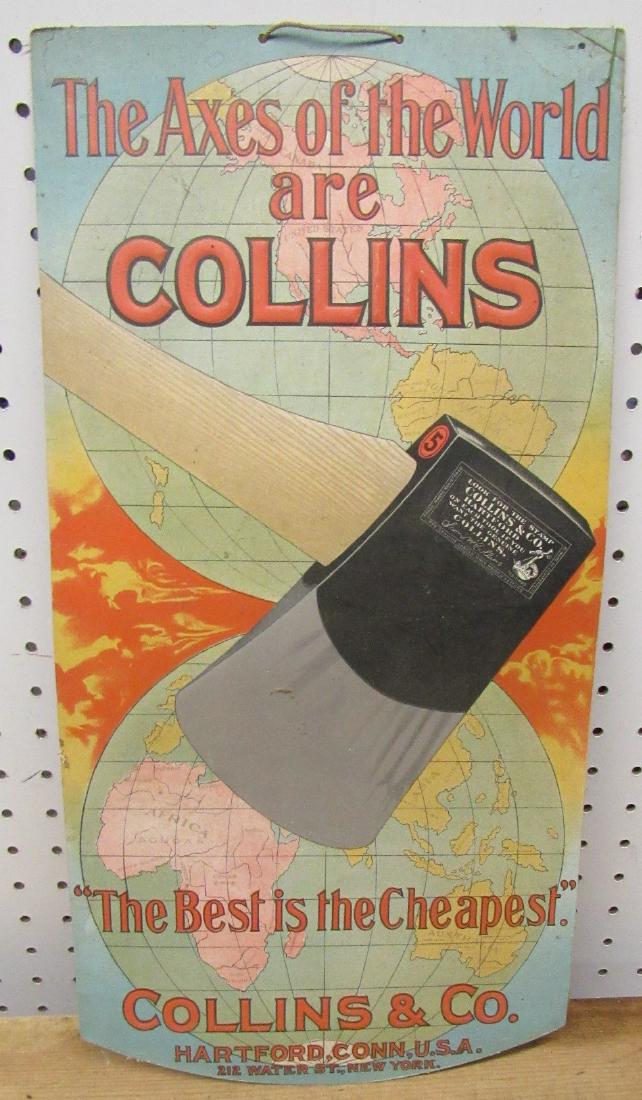 Early Collins Axes Cardboard Axe Sign