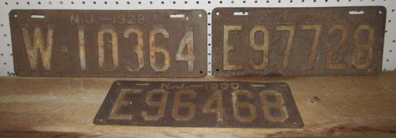 1930's New Jersey License Plates