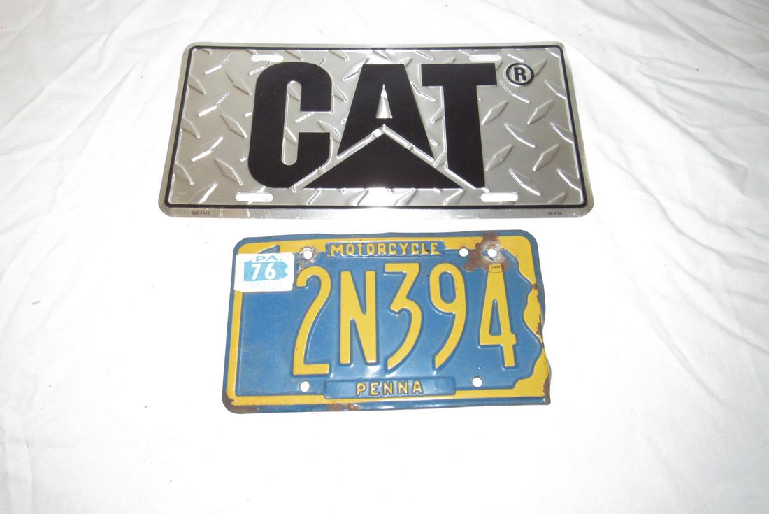 Pa Motorcycle License Plate & Cat Equipment Tractor