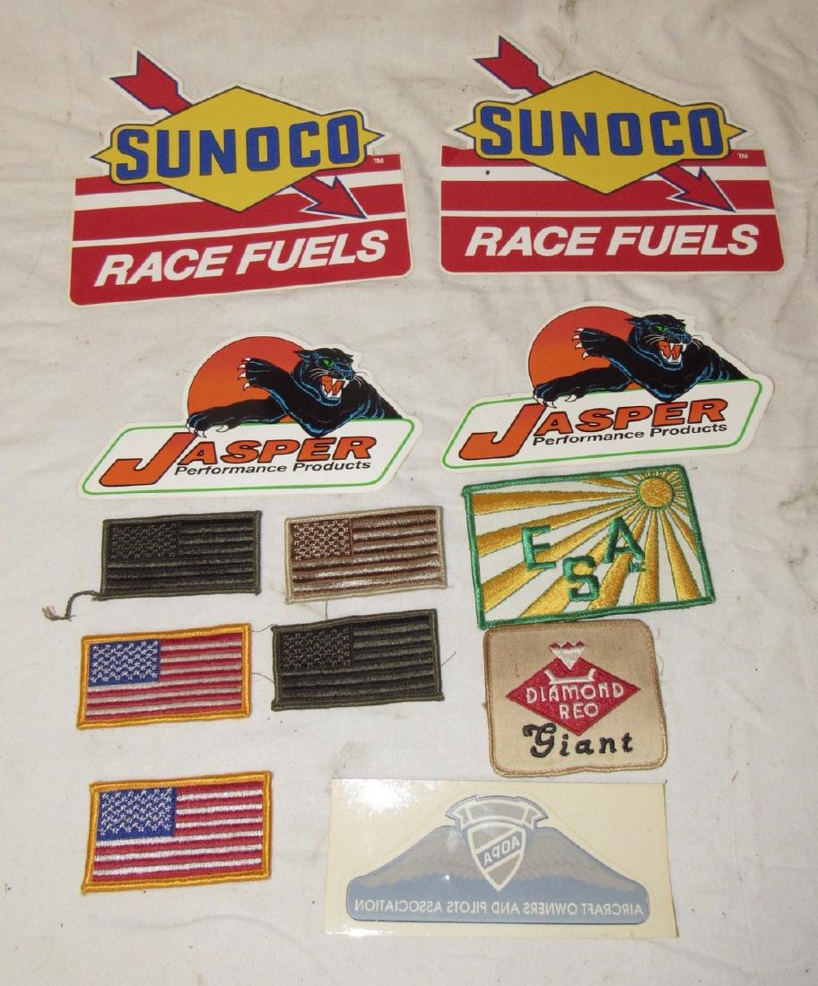 Vintage Sunoco Race Fuel Decals Flag Patches