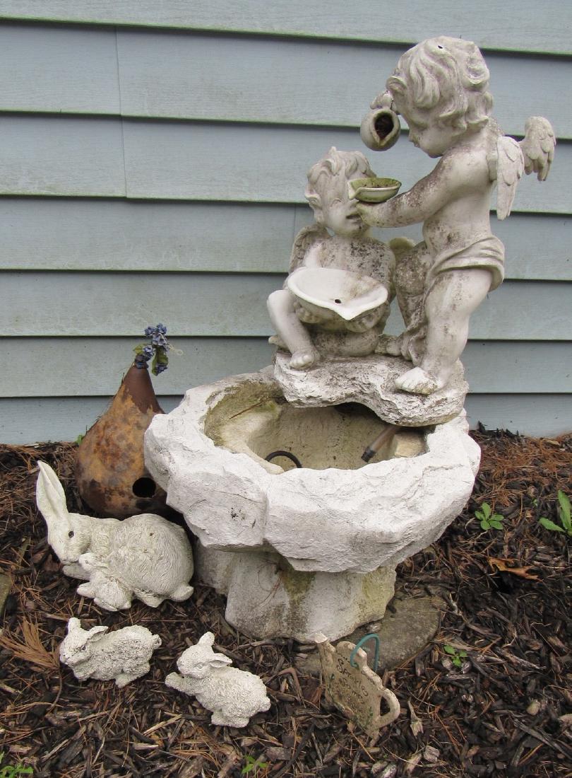 Resin Water Fountain Rabbit Statues & Misc