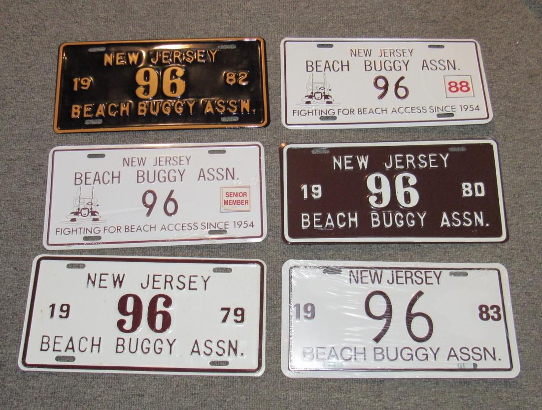 6 New Jersey Beach Buggy Association License Plates