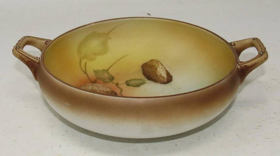 Hand Painted Nippon Bowl With Raised Nuts
