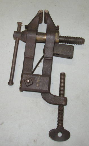 Antique Clamp On Blacksmith Vise With 2 1/2" Jaws