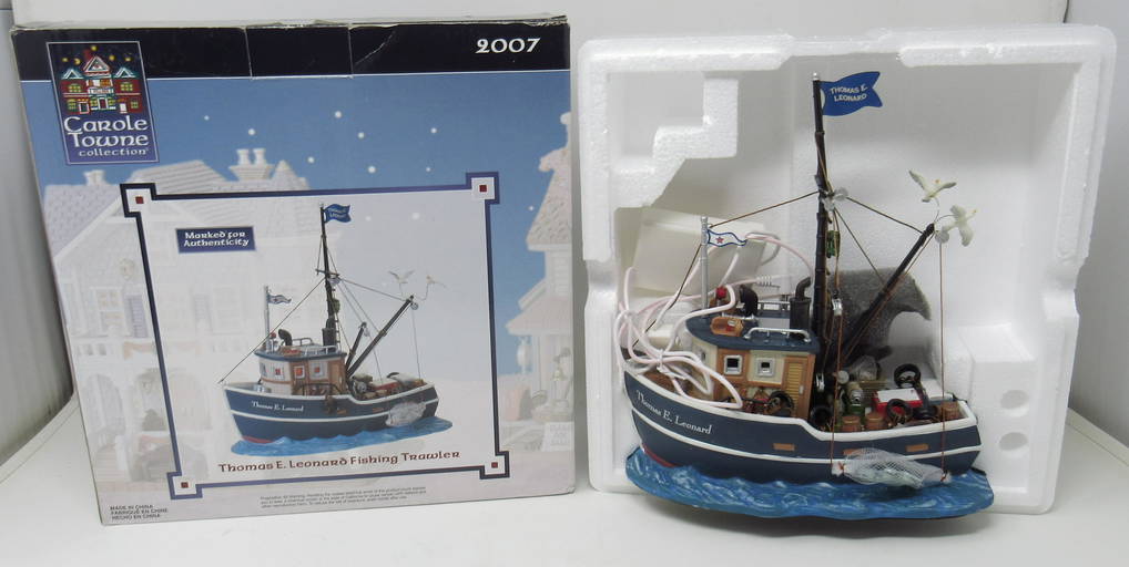 Lemax Thomas Leonard Fishing Trawler Boat