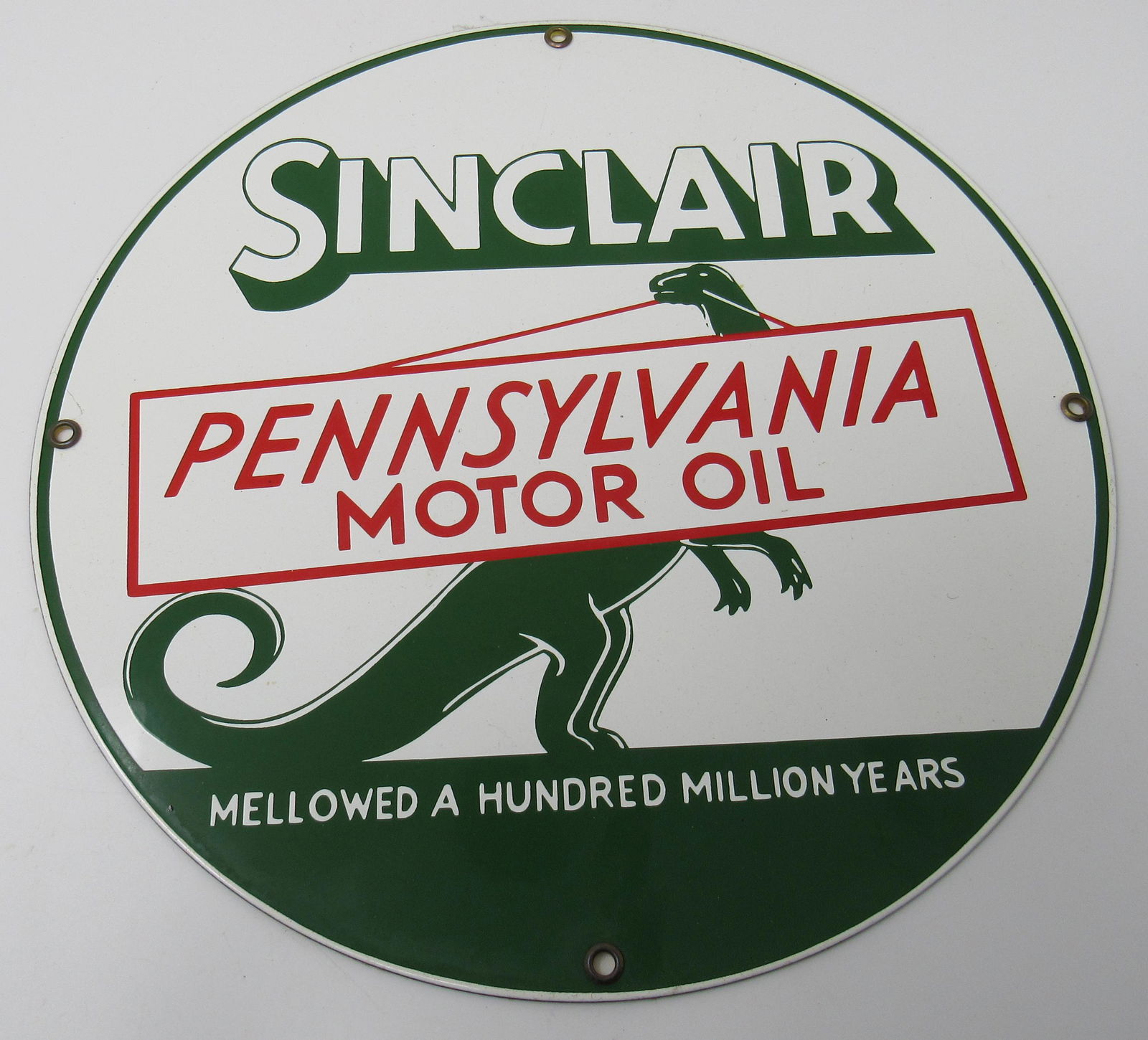 Sinclair Pennsylvania Motor Oil Porcelain Sign