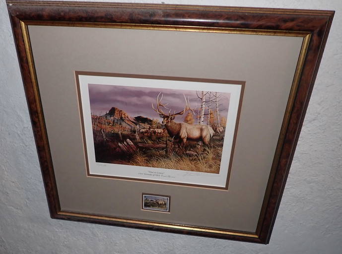 1997 Gary Robert Swanson Elk Stamp & Print