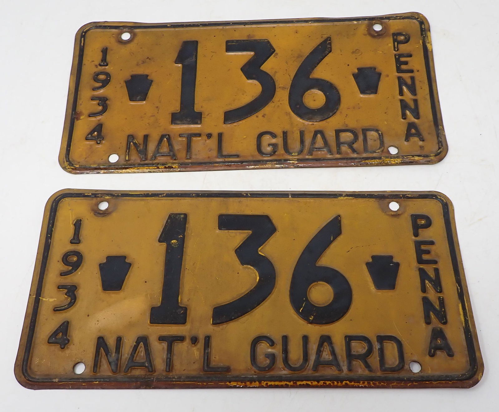 1934 Pennsylvania National Guard License Plates