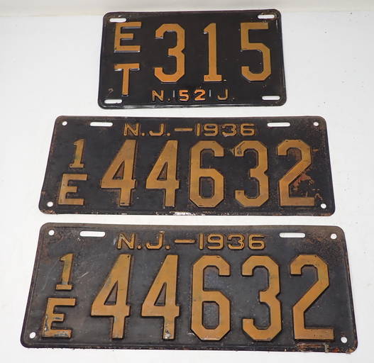 1936 1952 Nj License Plates