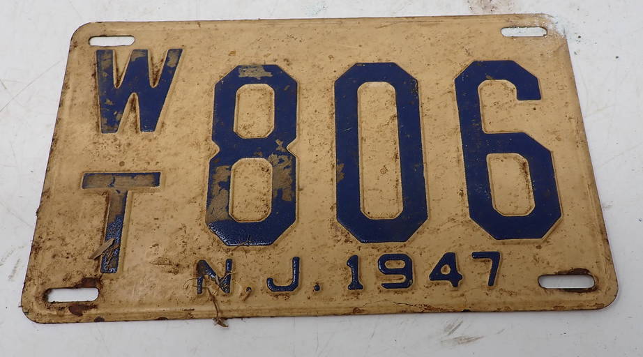 1947 Nj License Plate