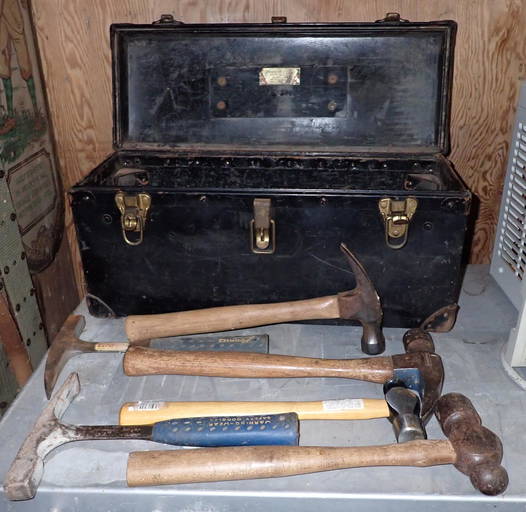 Vintage Bell System Tool Box With Hammers