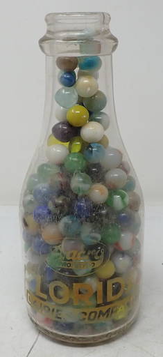 Milk Bottle Filled With Marbles