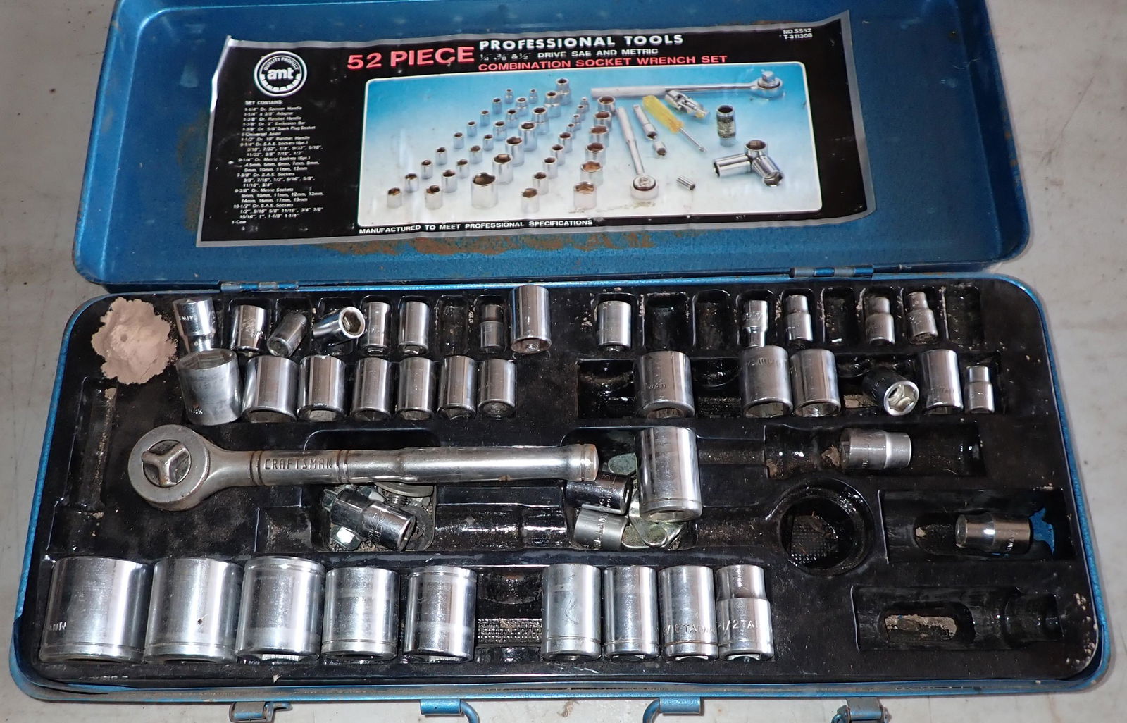 Socket Set W/ Craftsman 3/8" Drive Rachet Wrench