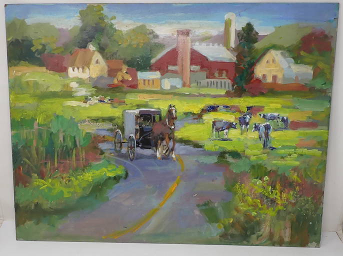 Double Sided John Reilly Amish Country Painting