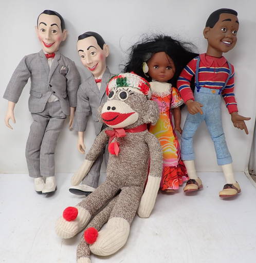 Pee Wee Herman Sock Monkey & Misc Dolls