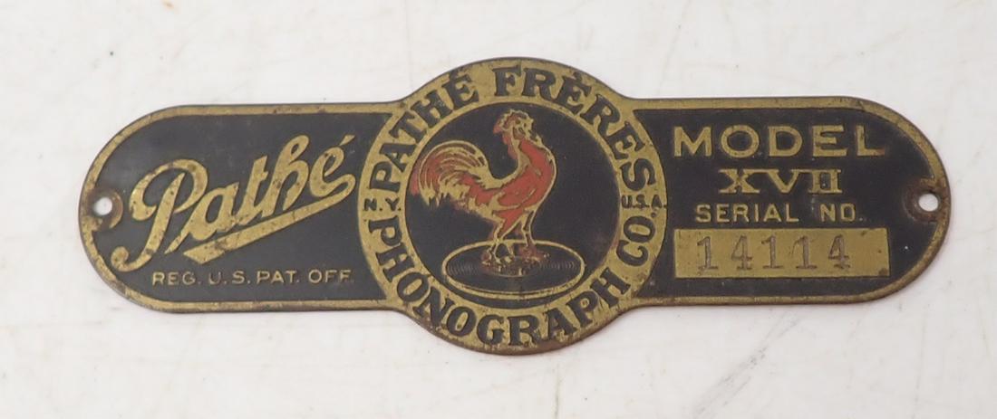 Pathe Freres Phonograph Model XVII Emblem (#0066) on Jun 26, 2022 | M.J ...