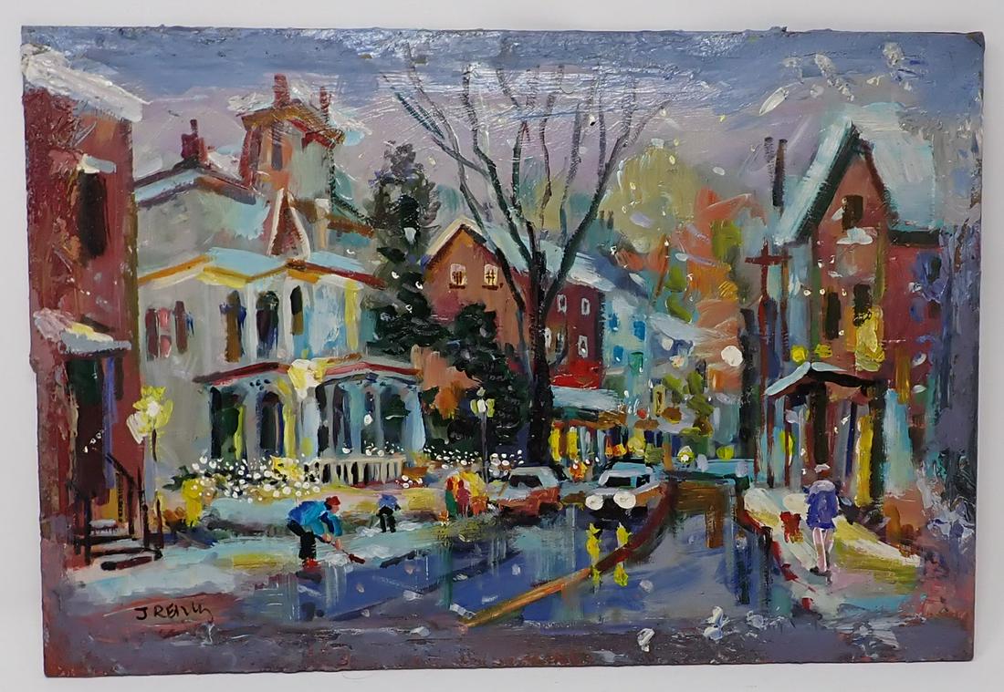 John Reilly Signed Oil on Board Painting Winter Scene - Aug 14, 2022 ...