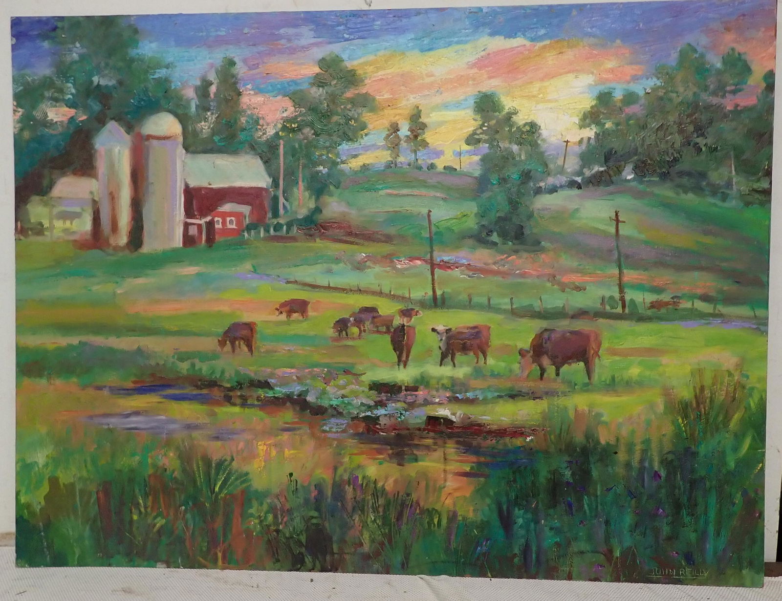 John Reilly Signed Oil on Board Farm Scene - Aug 14, 2022 | M.J. Stasak ...